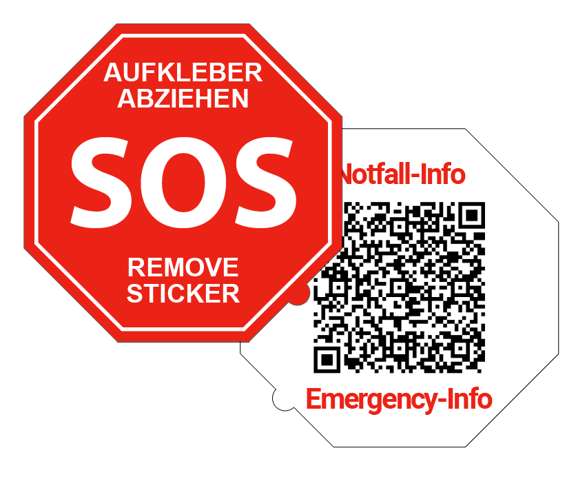 IDENT-QR SOS Sticker round – IDENT QR